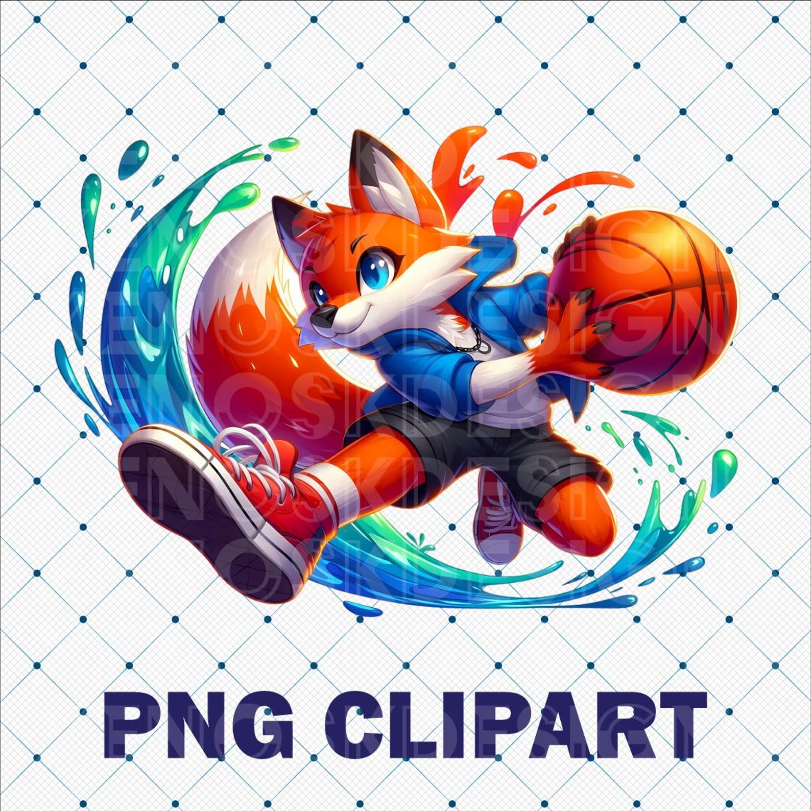 Fox Basketball Clipart: Animal Sports PNG (digital Download) - Etsy