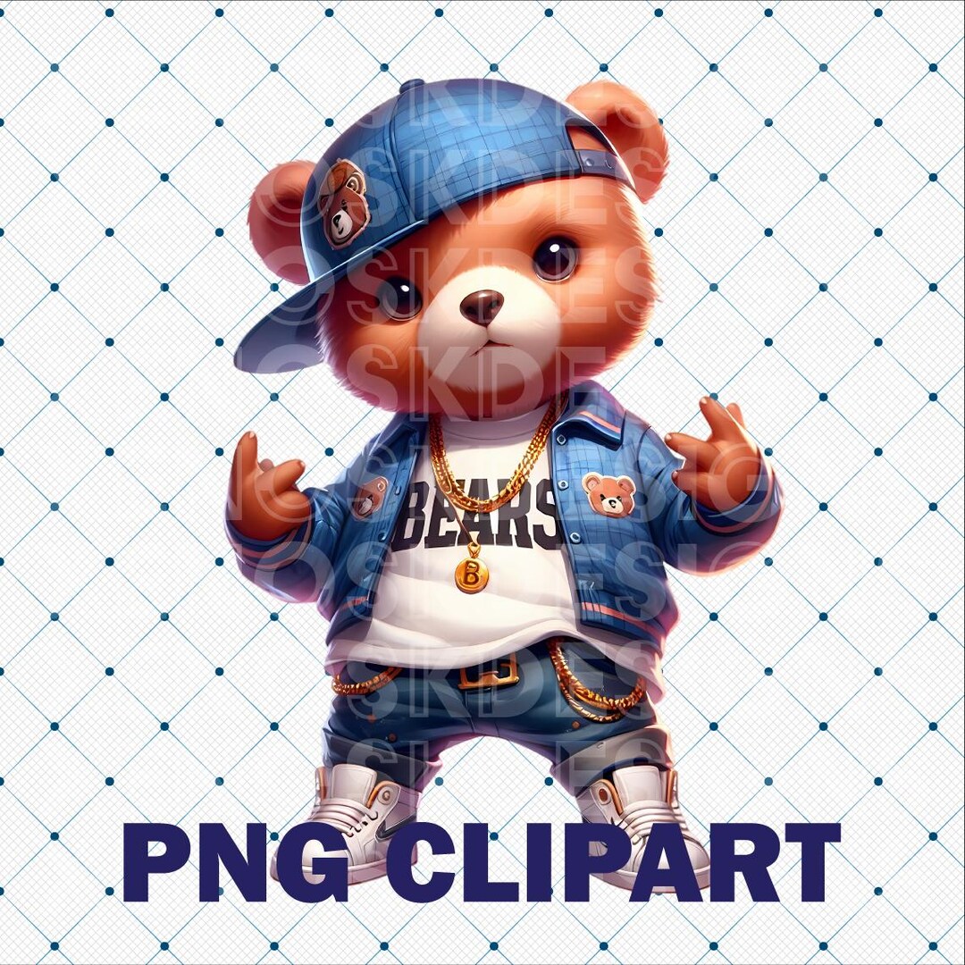 Hip Hop Bear Mascot PNG Clipart: Sports Team Design (digital Download ...