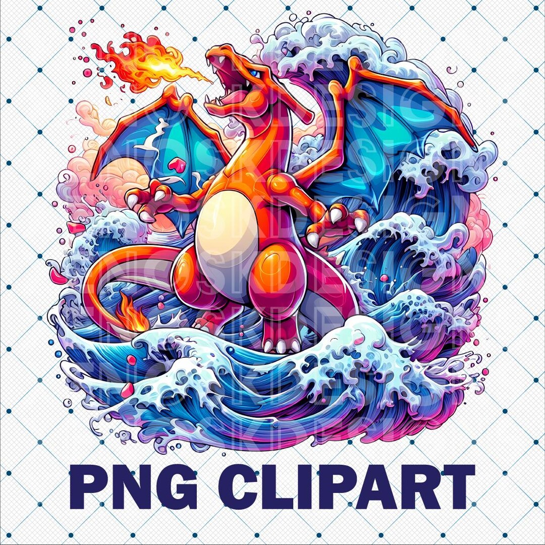 Charizard Kanagawa Wave PNG, Charizard Png, Charizard Clipart ...