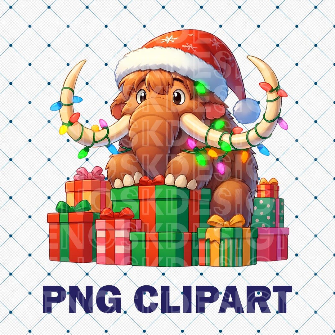 Christmas Mammoth PNG: Festive Holiday PNG (digital Download) - Etsy