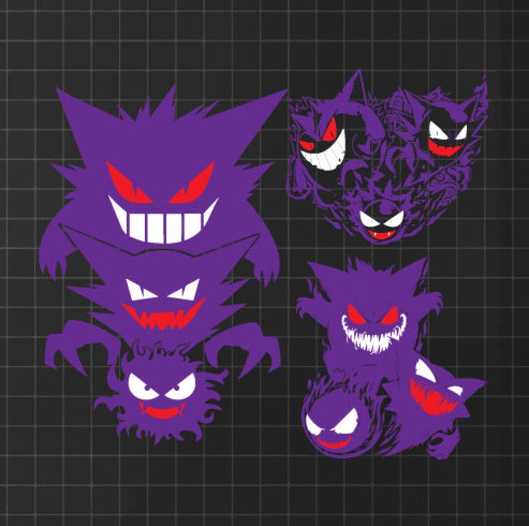 Gengar Evolution Bundle SVG EPS PNG, Pokemon Svg, Gengar Svg, Gengar ...