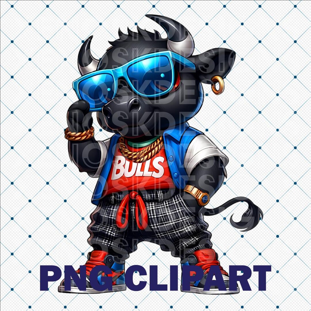 Hip Hop Bulls Mascot PNG: Printable Sports Clipart (digital Download ...
