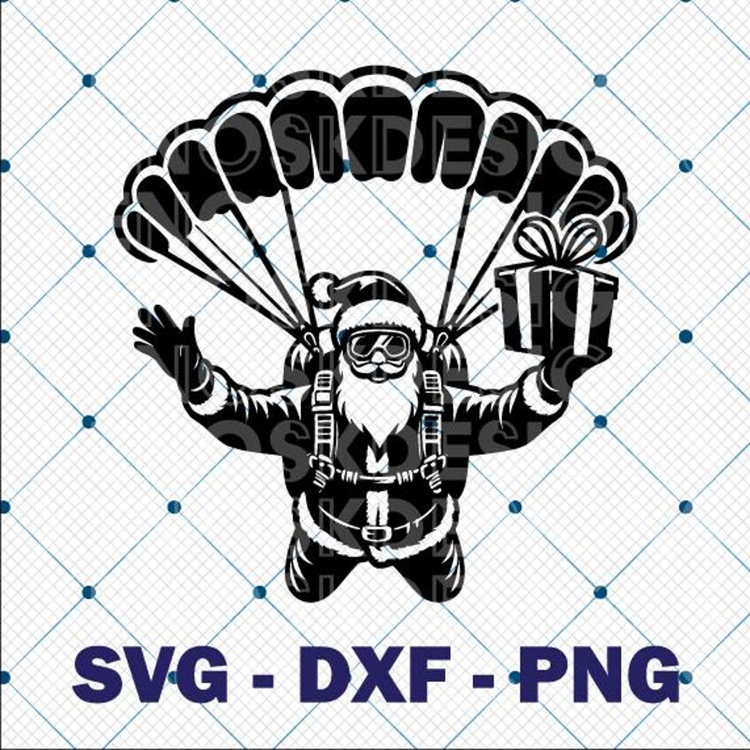 Santa Skydiving SVG, Merry Christmas, Funny Santa, Christmas Decor ...