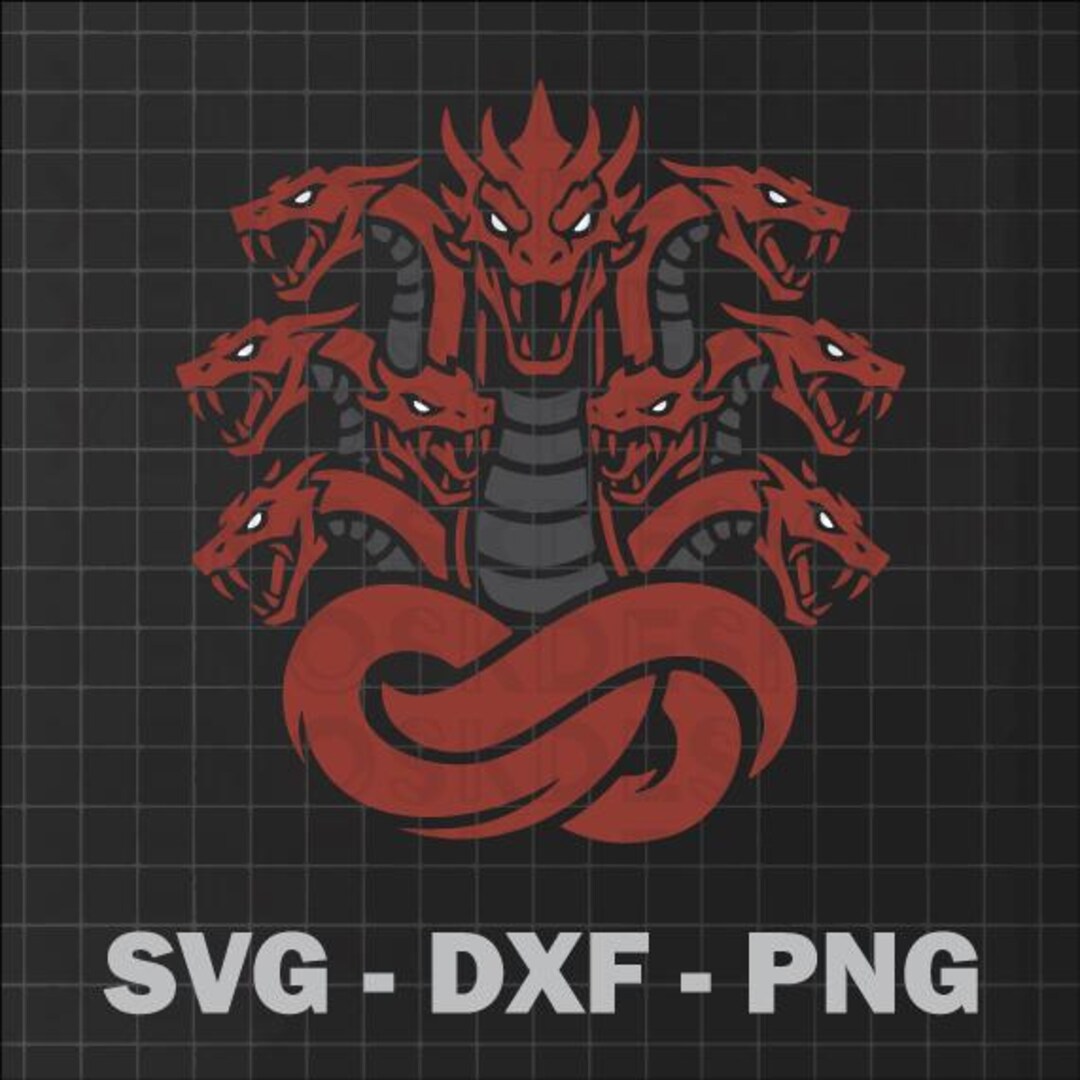 Mythological Hydra SVG DXF PNG | Greek Mythology Design | Hydra Vector ...