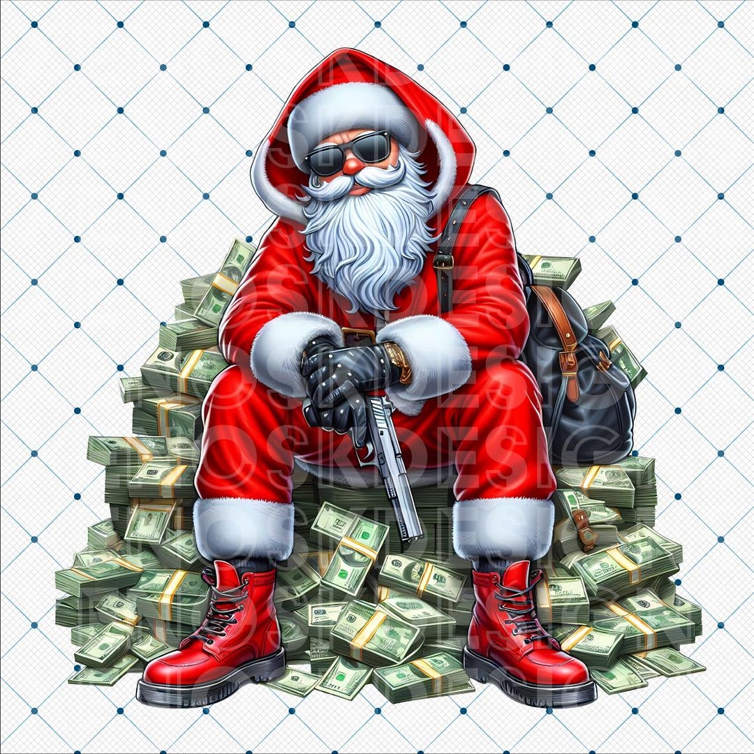 Street Gangster Santa PNG File, Christmas Clipart, Holiday Graphic ...