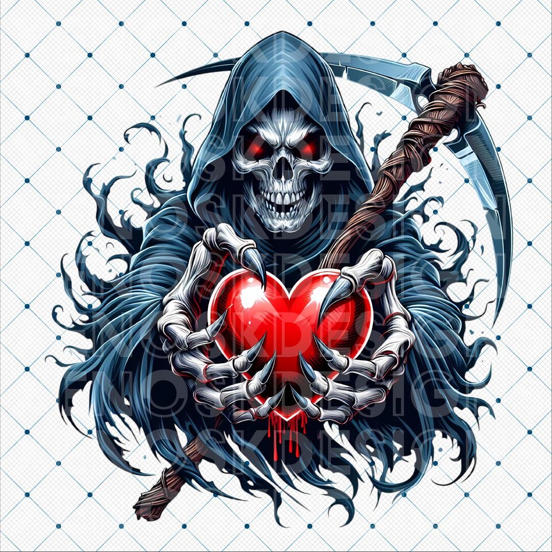 Gothic Valentine Grim Reaper PNG: Horror Love Clipart (digital Download ...