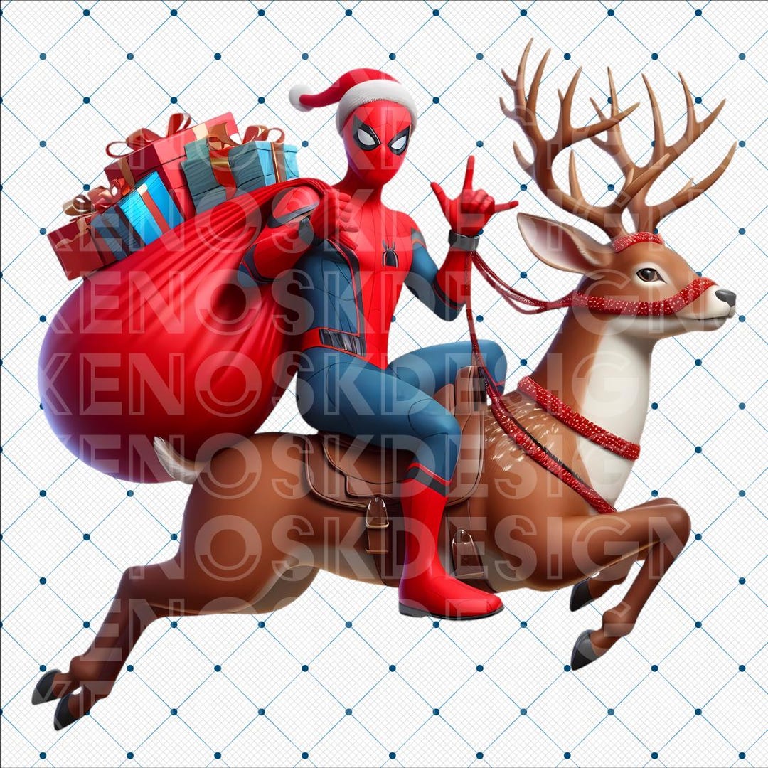 Festive Christmas Superhero PNG Clipart, Xmas Hero Graphics, Holiday ...