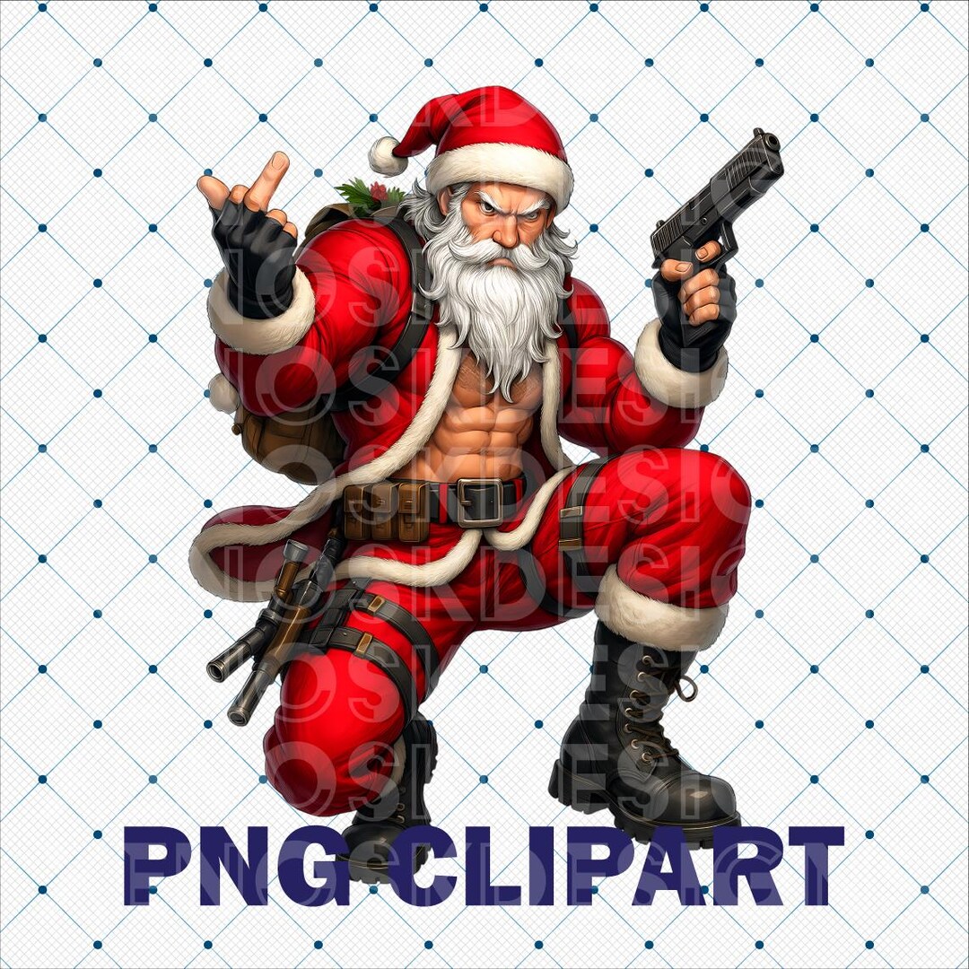 Military Santa Claus PNG: Bad Soldier Christmas Graphics (digital ...