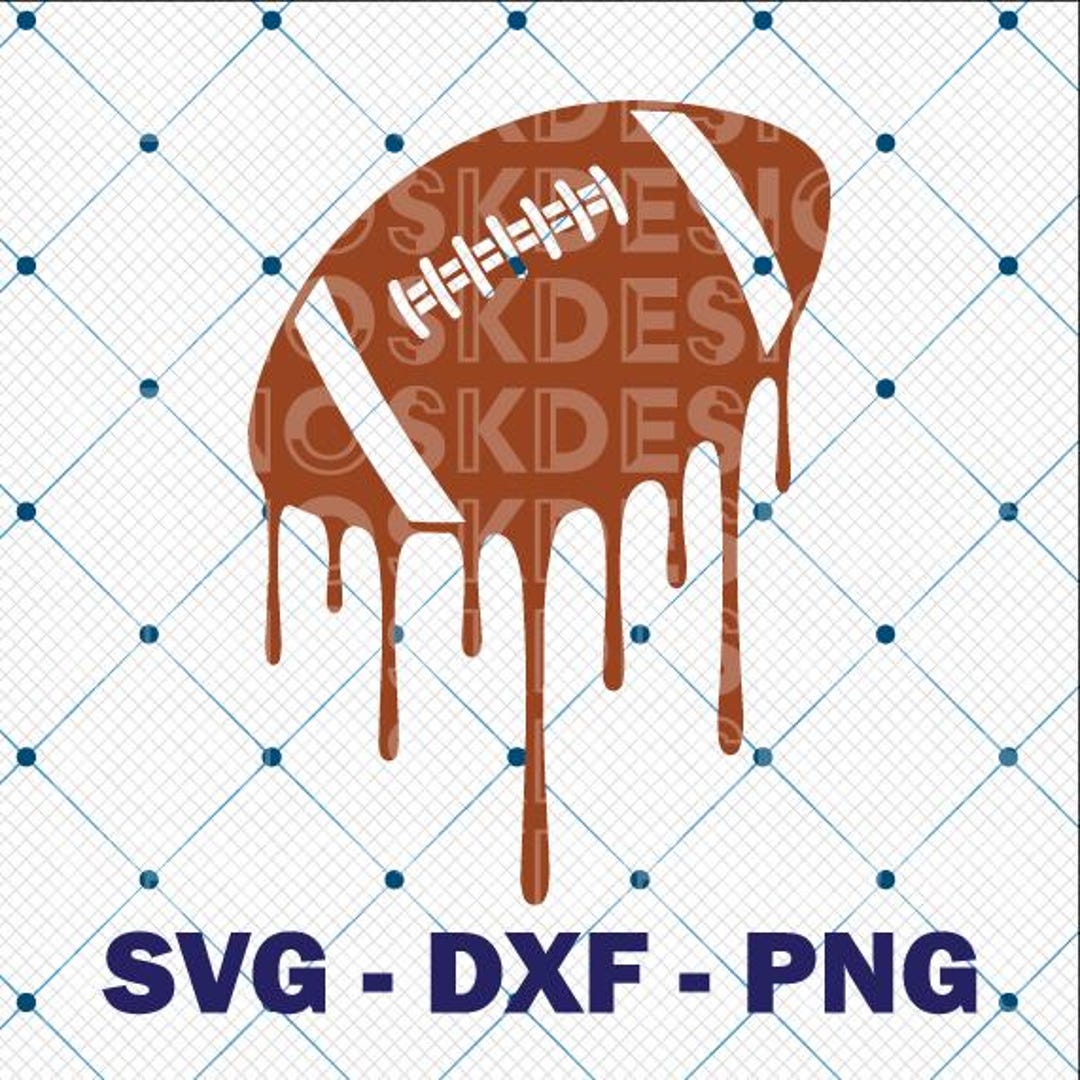 Dripping Football SVG DXF PNG, American Sport Clipart, Melting Football ...