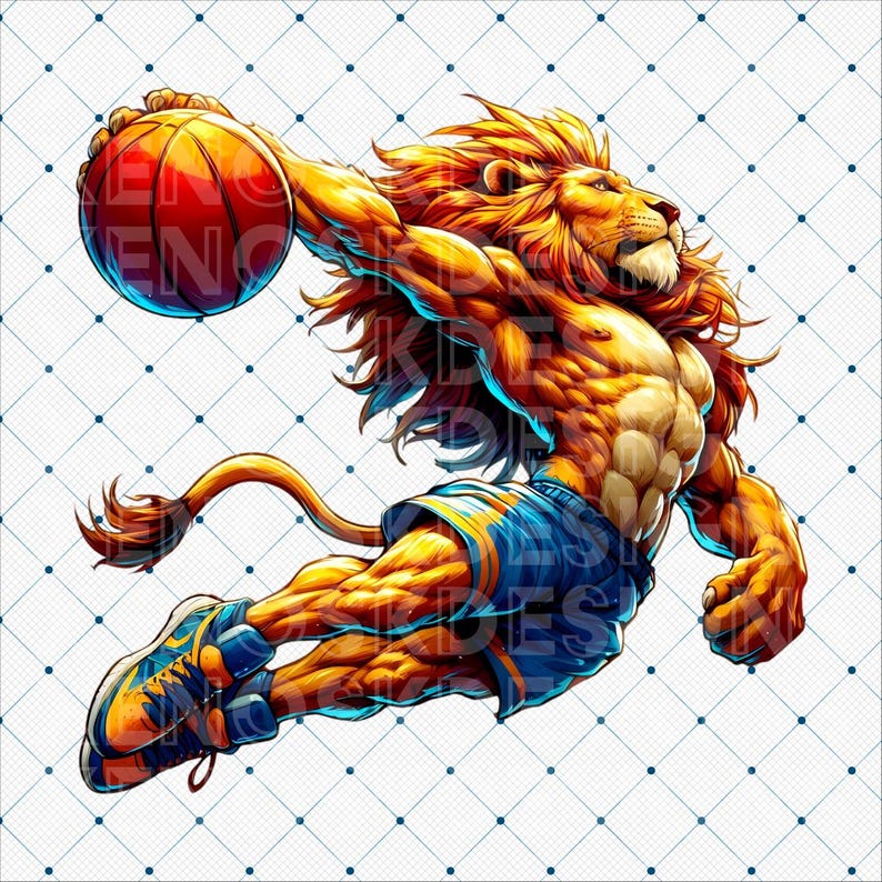 Basketball Lions PNG: School Mascot Graphic (digital File) - Etsy