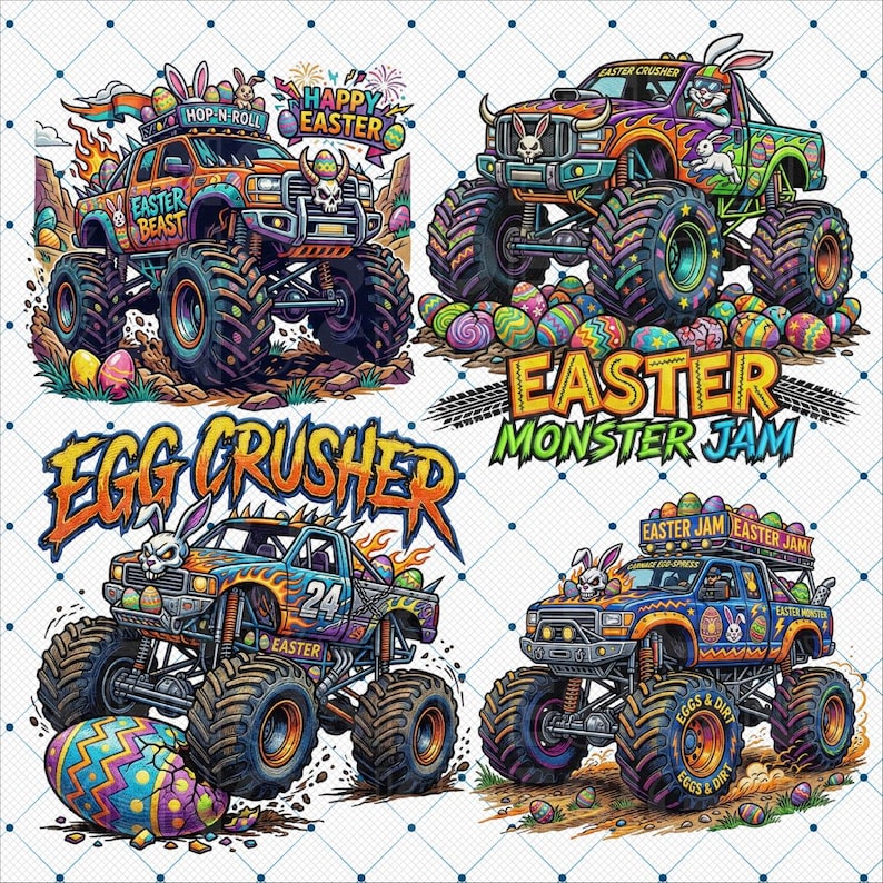 Easter Monster Truck PNG - Egg Crusher Shirt Graphics - Monster Jam ...