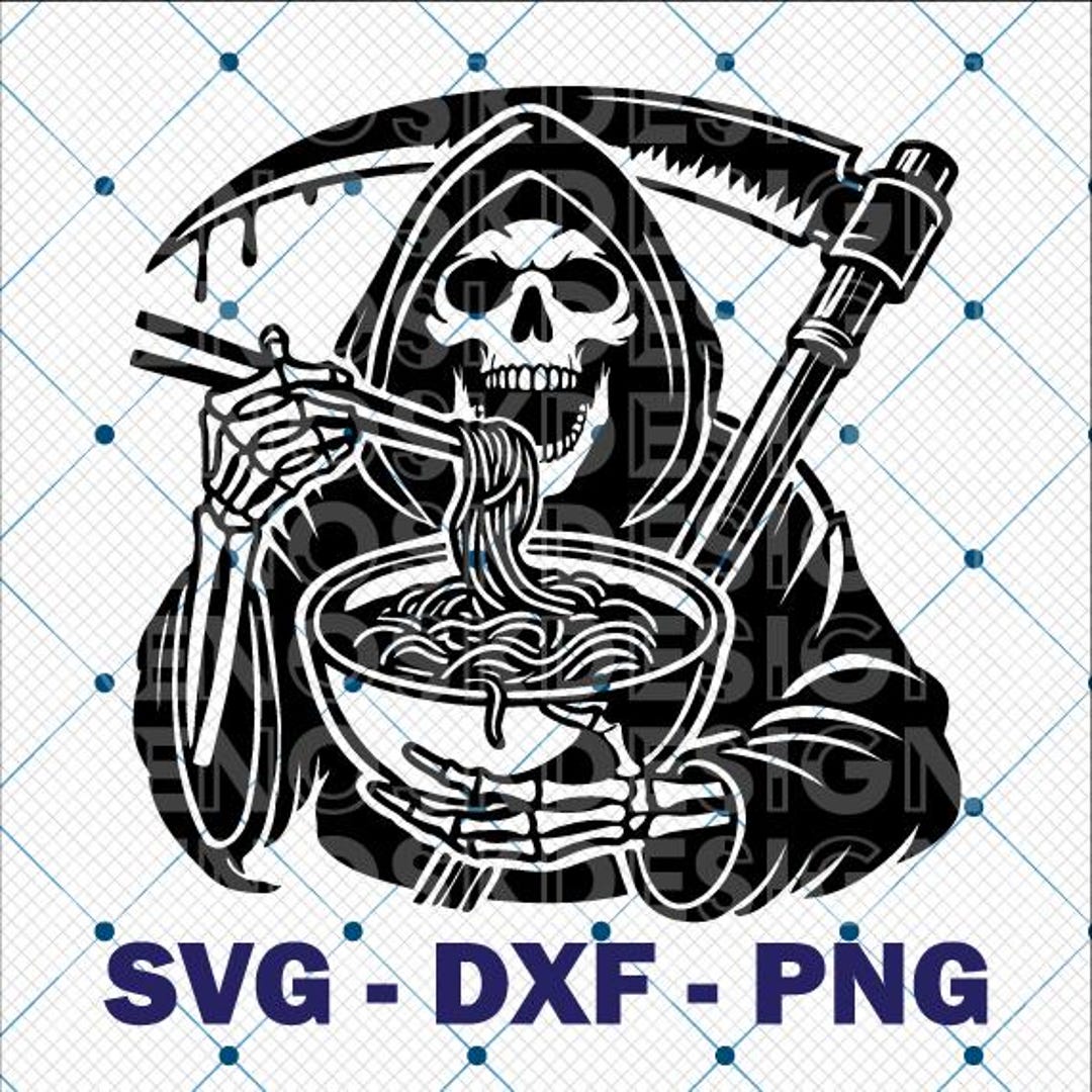 Ramen Grim Reaper SVG, Grim Reaper Cut File, Instant Download, Digital ...