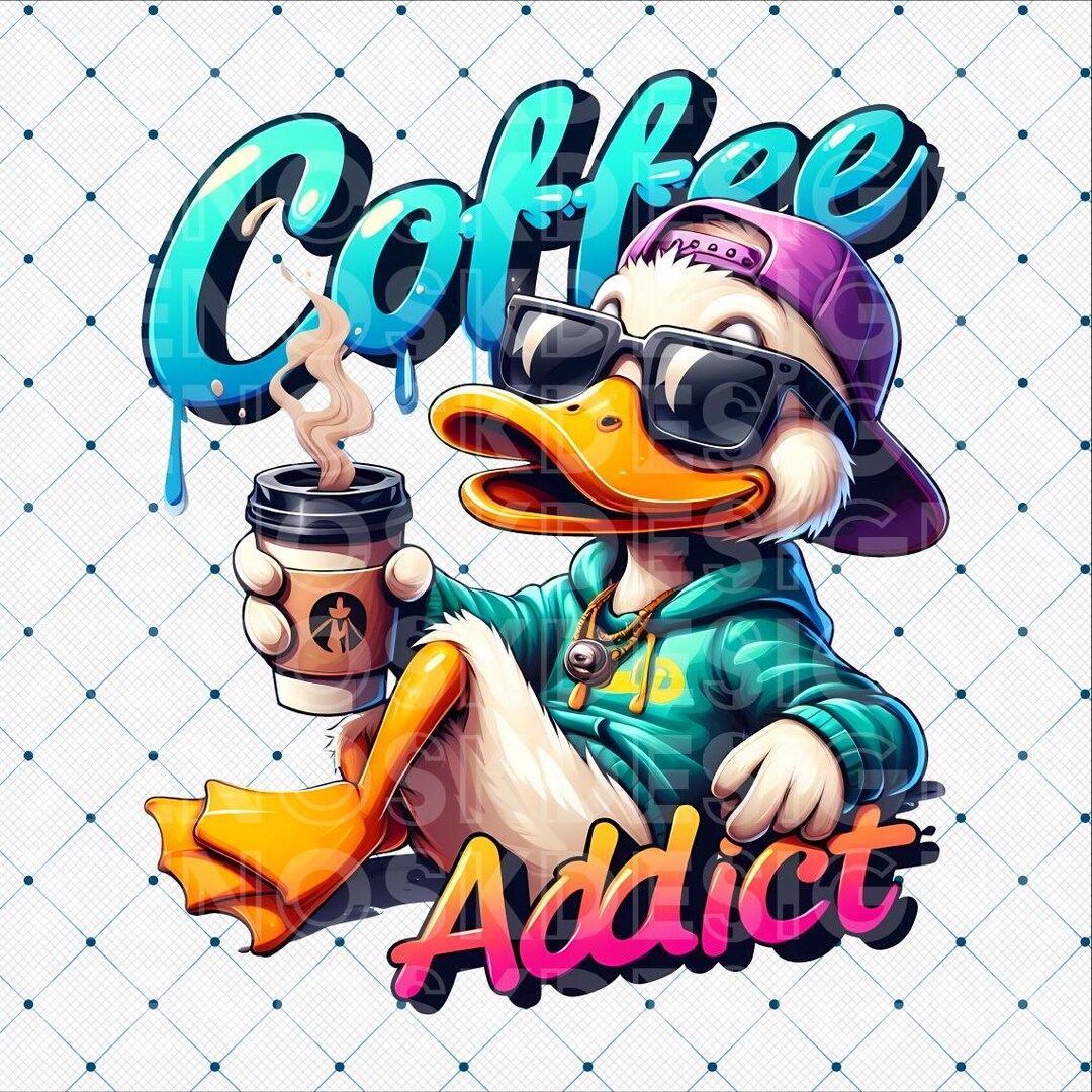 Coffee Addict PNG, Duck Coffee Addict Shirt Sublimation Design Coffee ...