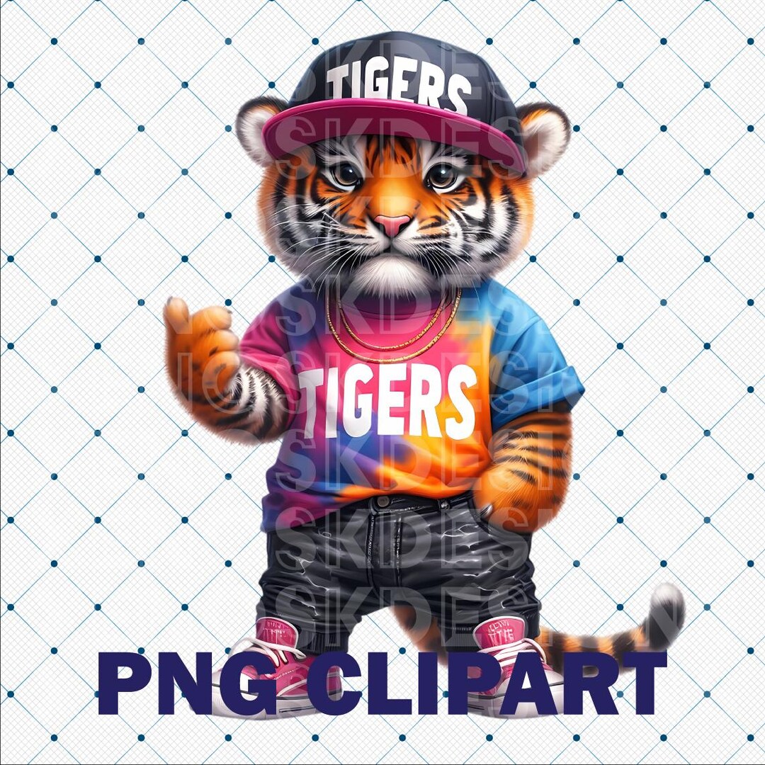 Hip Hop Tiger Mascot PNG Clipart: Sports Team Design (digital Download ...
