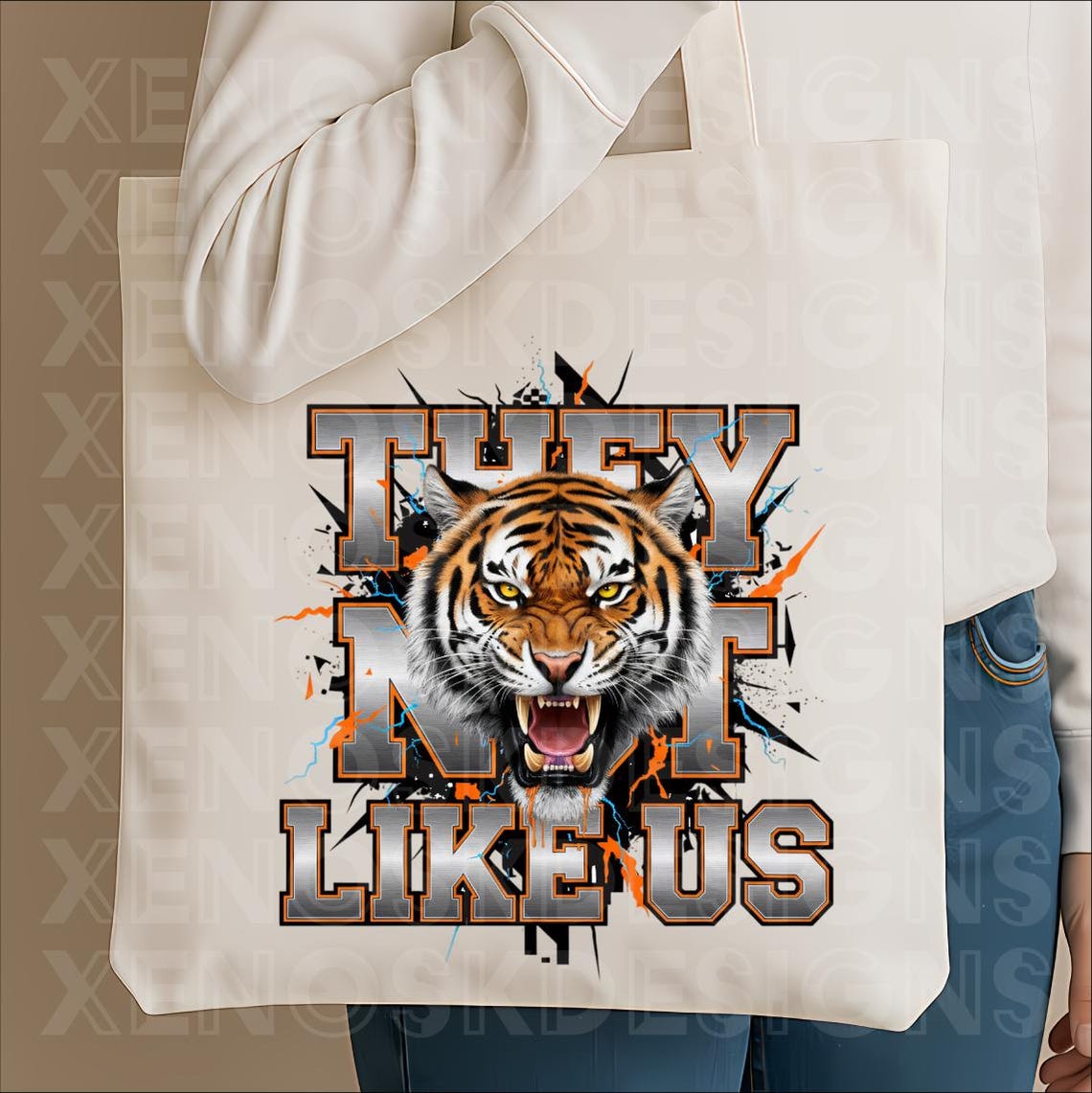 They Not Like Us Roaring Tiger PNG - Aggressive Sports Mascot Design ...
