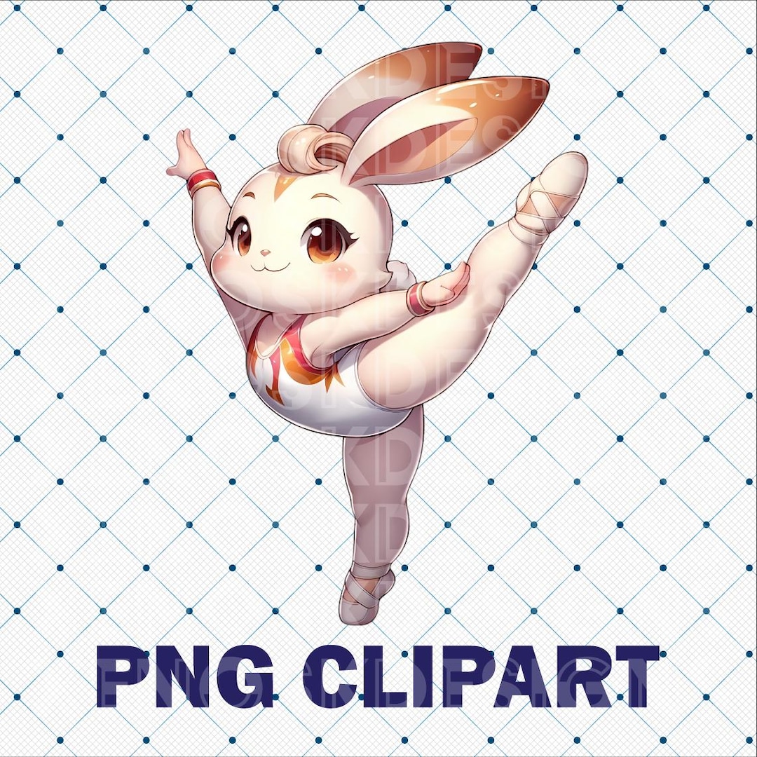 Gymnastics Bunny PNG Clipart, Children's Art (digital Download) - Etsy
