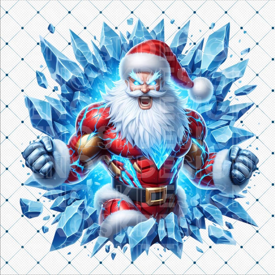 Super Santa PNG Clipart Sublimation, Santa Print, Santa PNG, Santa ...