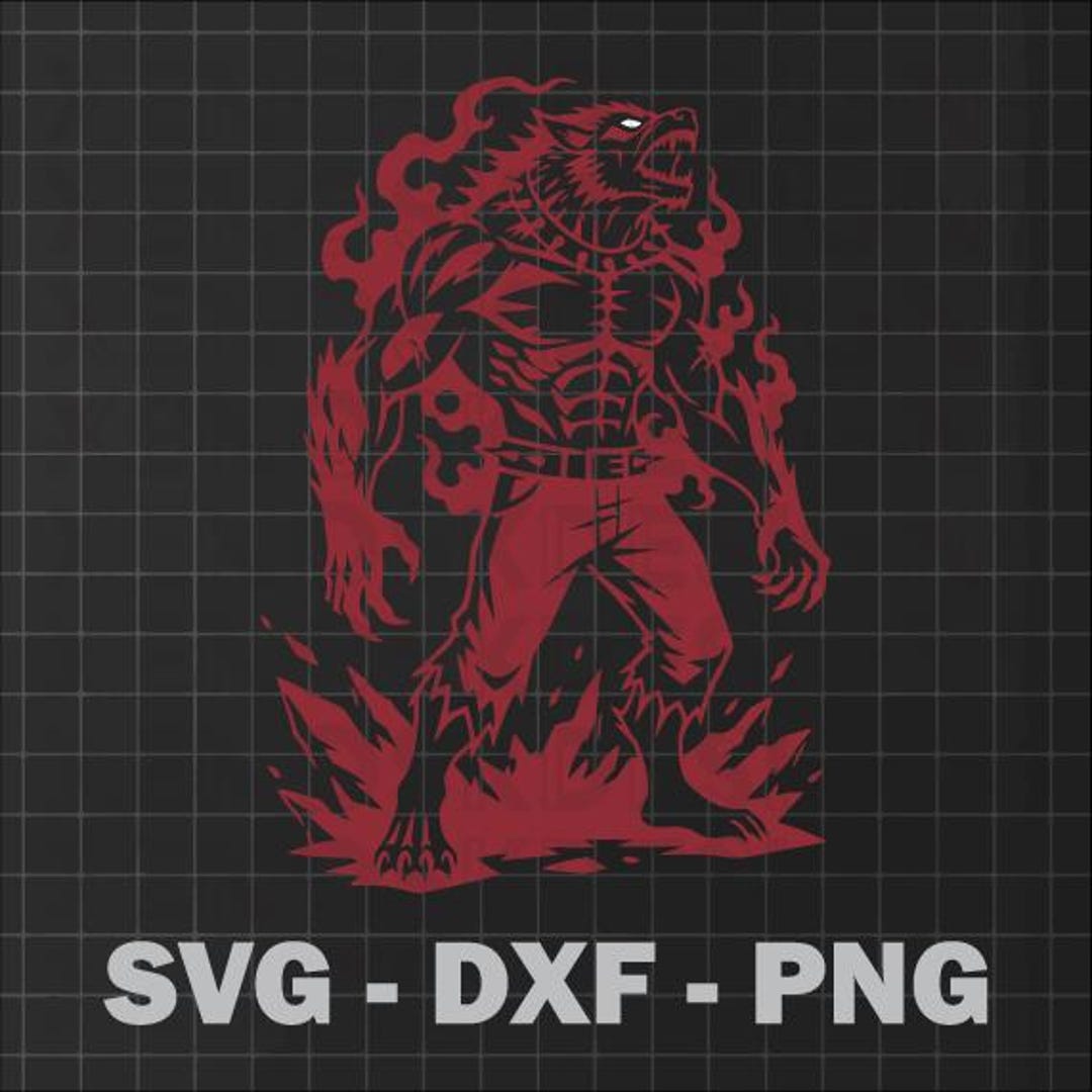 Werwolf SVG DXF PNG | Raging Beast Werewolf-Cut-Datei für Cricut ...