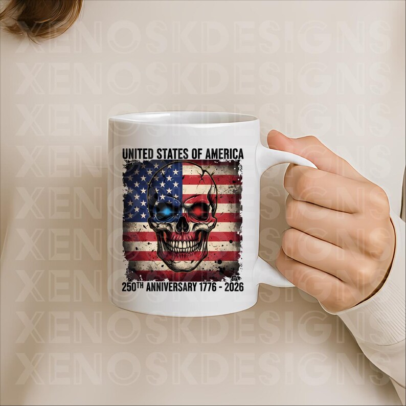 USA 250th Anniversary Skull PNG - Semiquincentennial 1776-2026 ...
