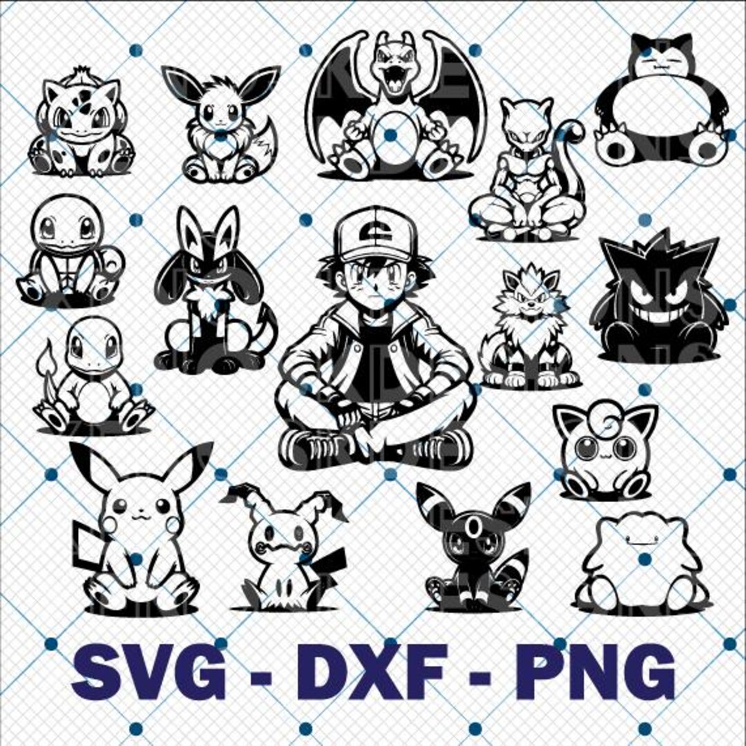 Pokemon Bundle Svg, Pokemon Svg, Pokemon Starter Svg, Pokemon Bundle ...
