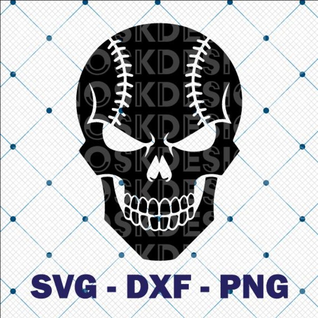 Baseball Skull SVG – Evil Sports Design Cut File (digital Download) - Etsy