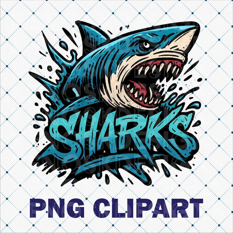 Sharks Mascot PNG Clipart: Sports Team Design (digital Download) - Etsy