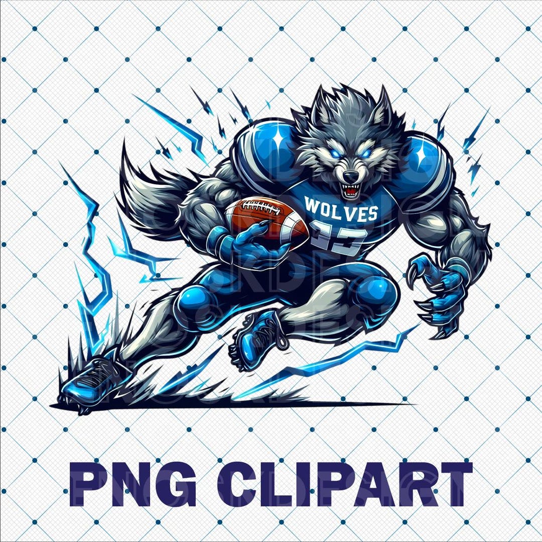Football Wolves Mascot PNG: School Team Clipart (digital File) - Etsy