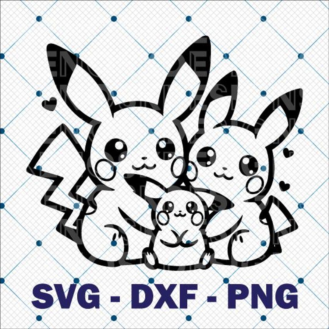 Pikachu Family Svg, Pokemon Outline Svg, Pokemon Svg, Pokemon Pikachu ...
