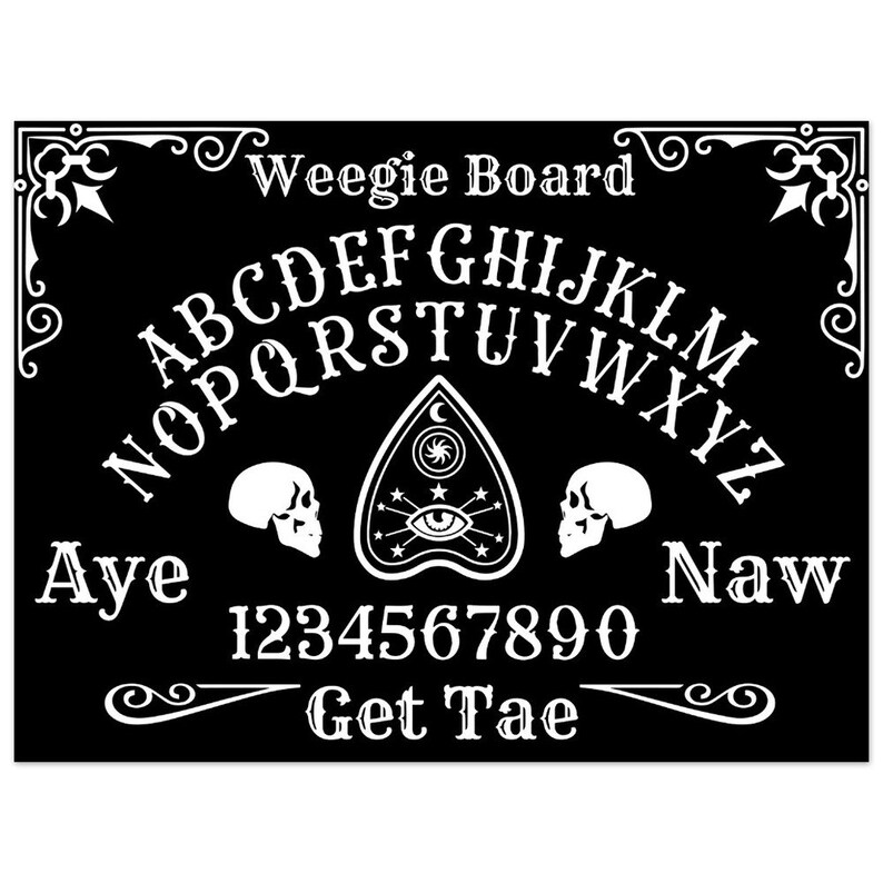 Matte Paper Scottish Ouija Board Poster Weegie Board Funny Glasgow Wall ...
