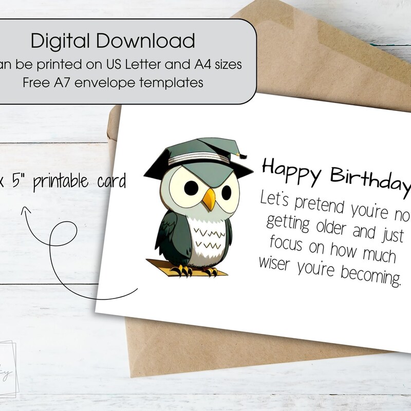 Owl Birthday Card - Etsy