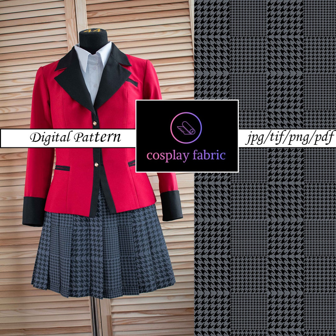 Anime School Uniform Fabric digital Pattern / Yumeko Cosplay Fabric ...
