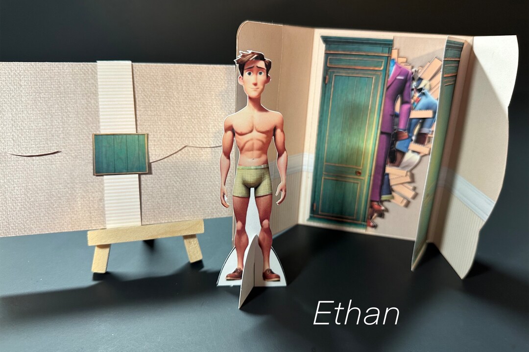 Ethan Paper Doll Set With Folio - Etsy