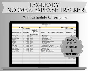 Tax-ready Income & Expense Tracker | Schedule C Excel Template | Small ...