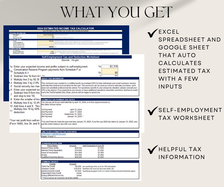 2024 Federal Income Tax Calculator: Excel & Google Sheets Template - Etsy