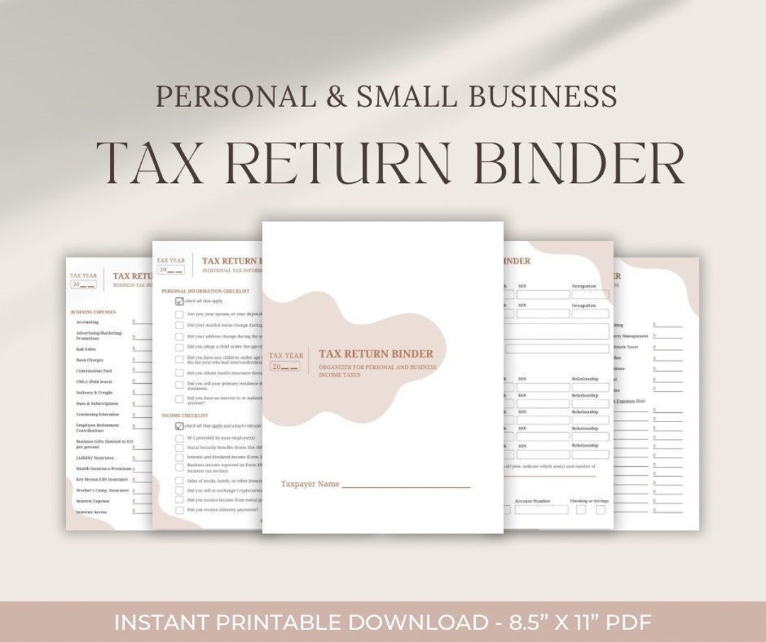 Tax Season Binder: Personal & Business Printable Organizer (PDF) - Etsy