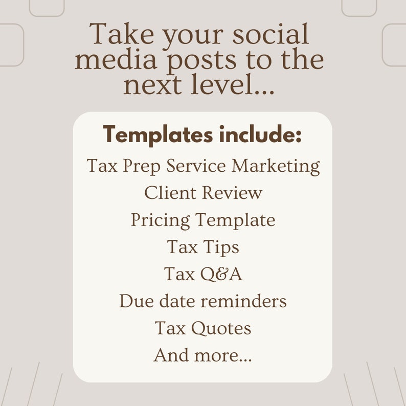 Tax Prep Instagram Posts: Tax Preparer Canva Templates - Etsy