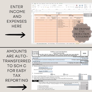 Tax-ready Income & Expense Tracker | Schedule C Excel Template | Small ...