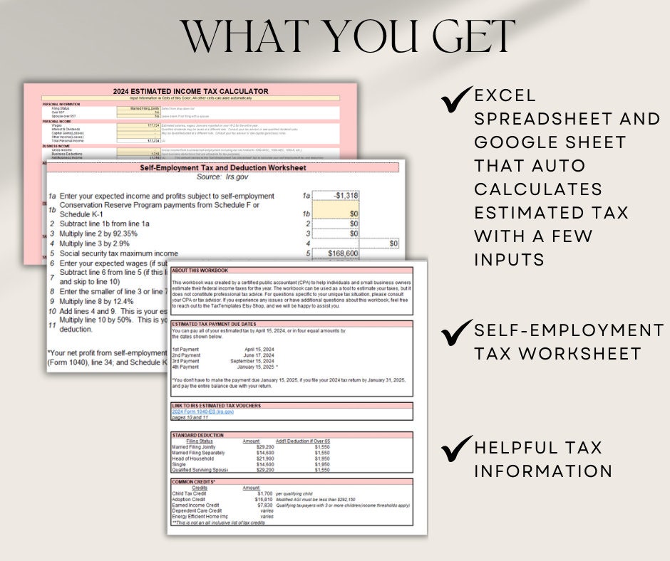 2024 Federal Income Tax Calculator: Excel & Google Sheets - Etsy