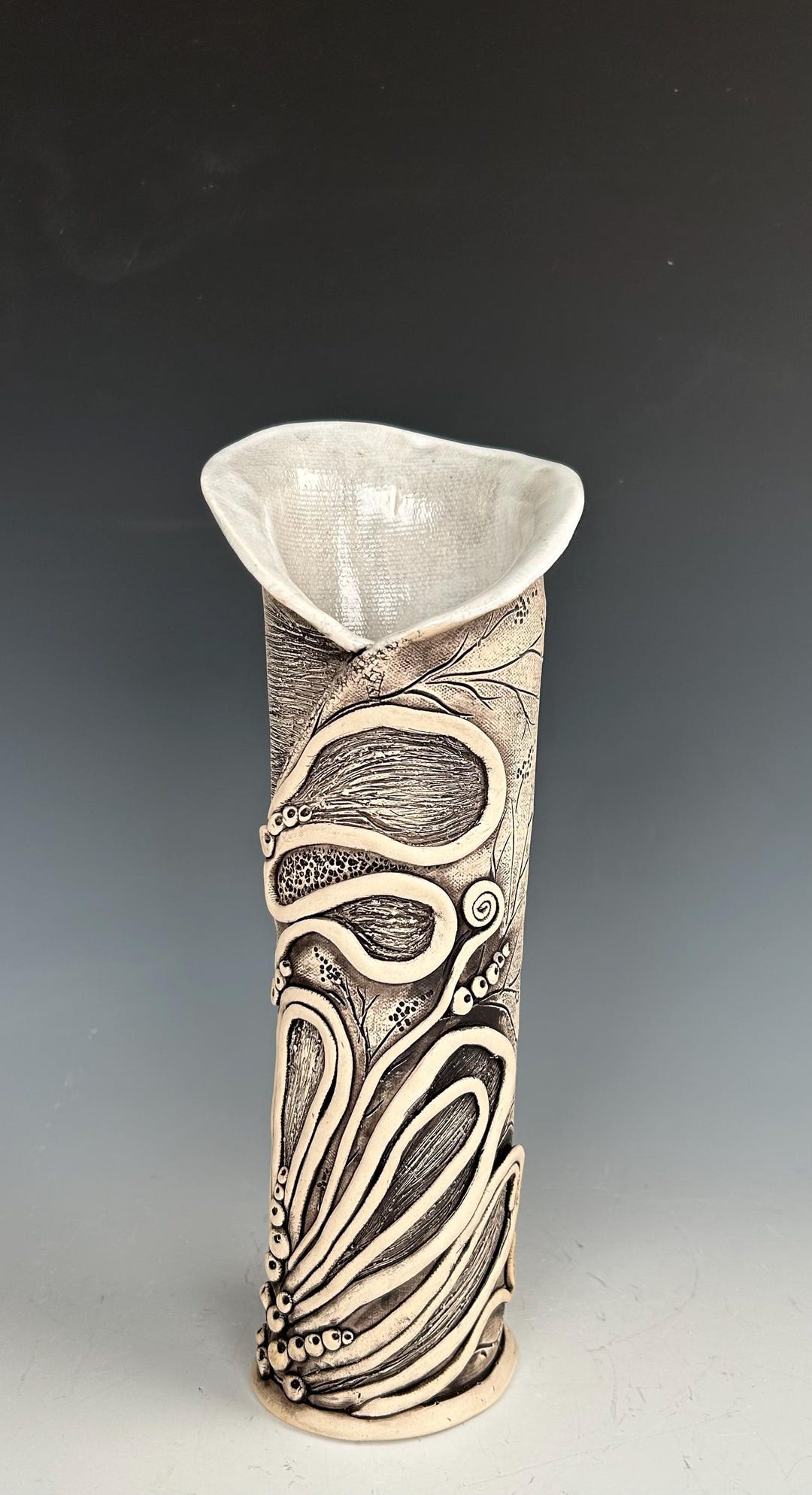 Stoneware Ceramic Art Vessel Vase, Handmade, Rustic Design, Unique and ...