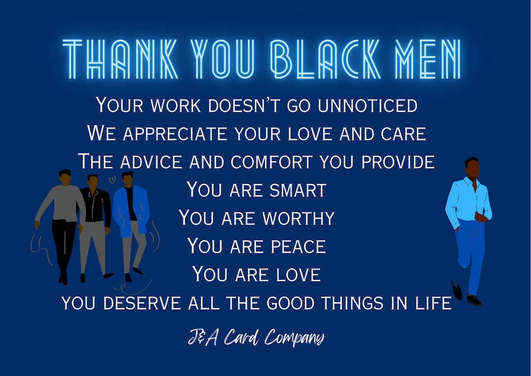 Thank You Black Men Appreciation Card - Etsy
