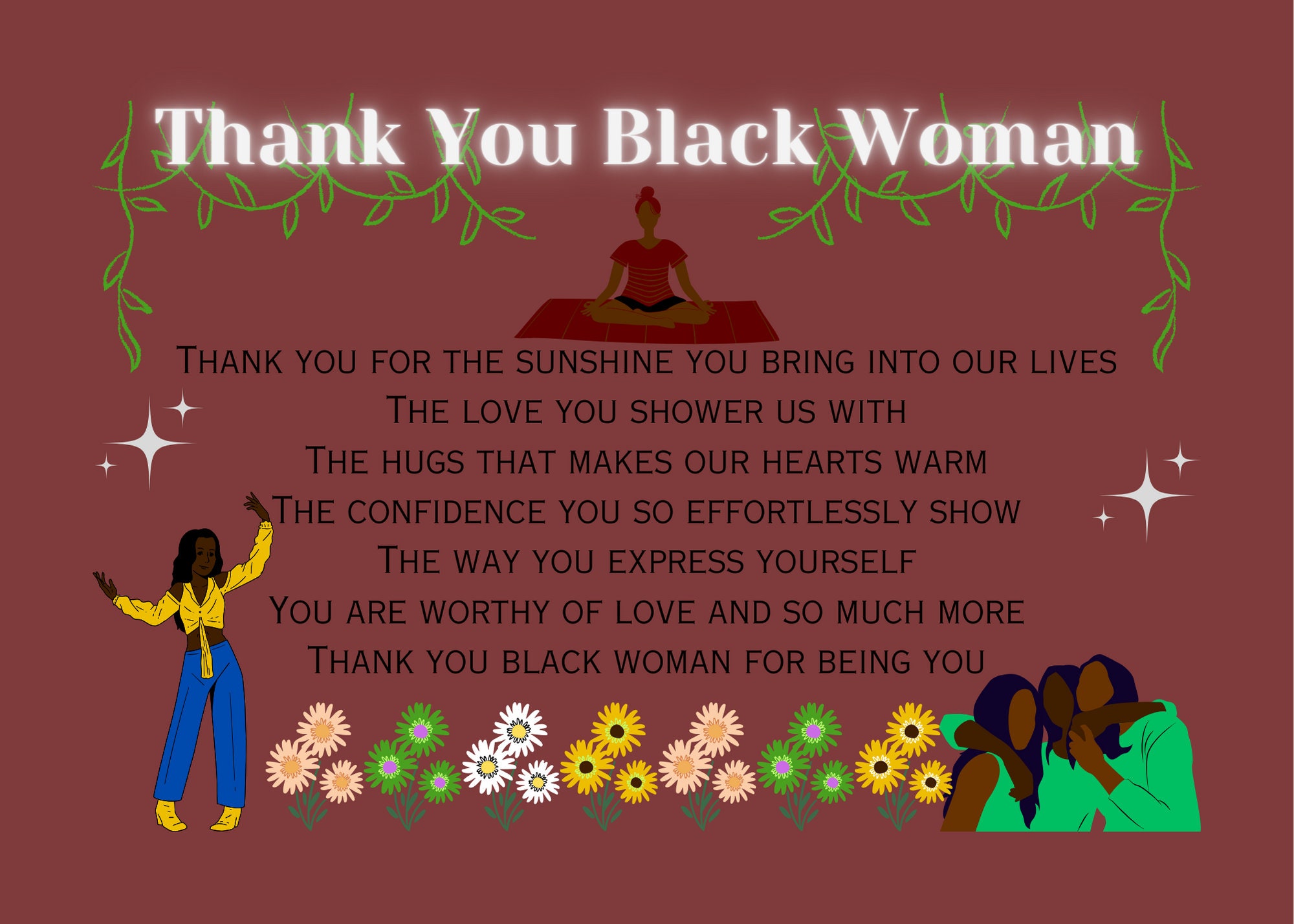 Thank You Black Woman Card - Etsy