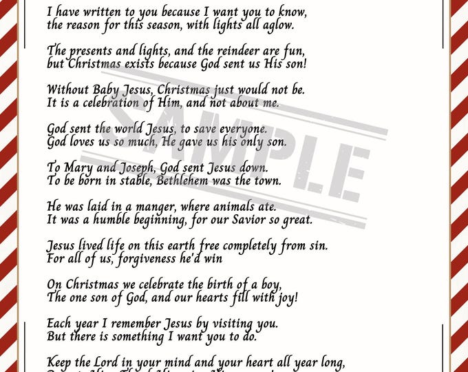 Letter From Santa Printable About Why He Visits Kids and Gives Presents ...