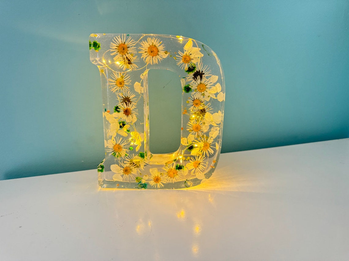 Stunning Personalised 6' High Floral Resin Letter Lamp. Weddings, Baby ...