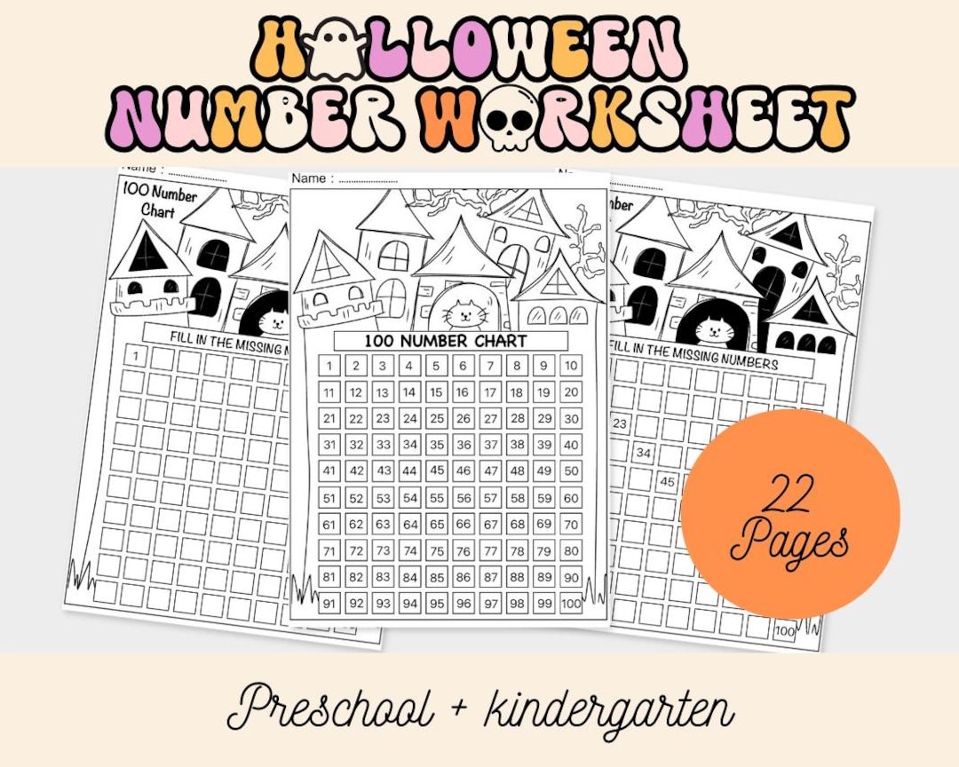 100 Number Chart Worksheet Homeschool and Preschool Printables 22-page ...