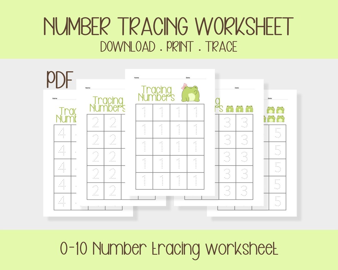 Number Tracing Worksheet for Kids Numbers 0-10 Fun & Educational ...