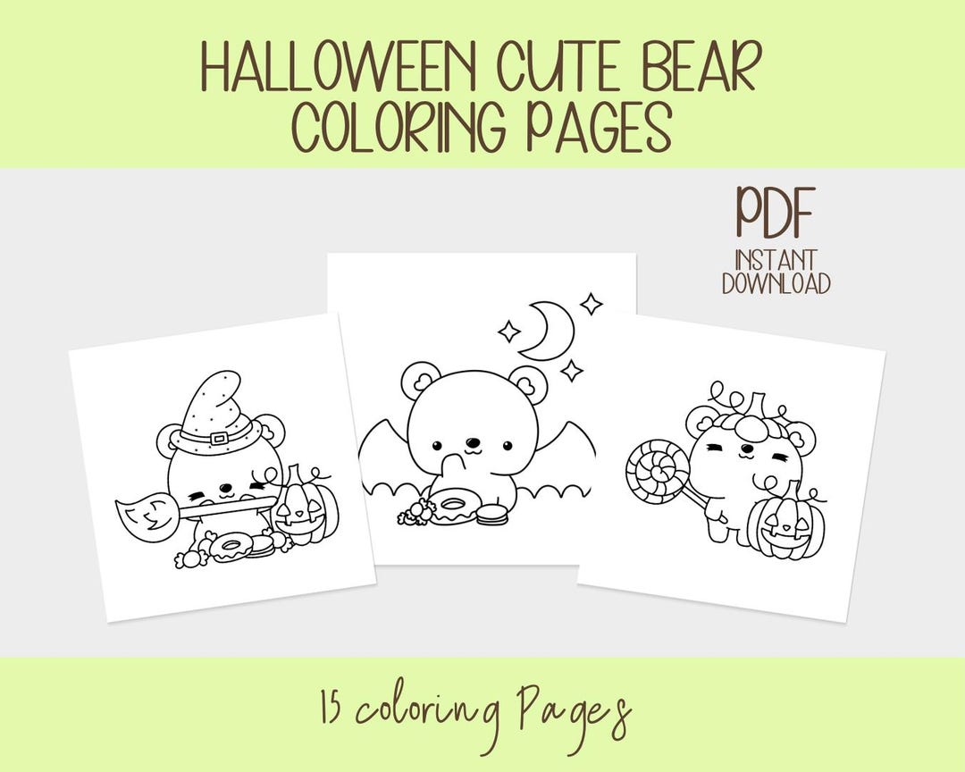 15 Cute Bear Halloween Coloring Pages for Kids Printable Coloring Pages ...