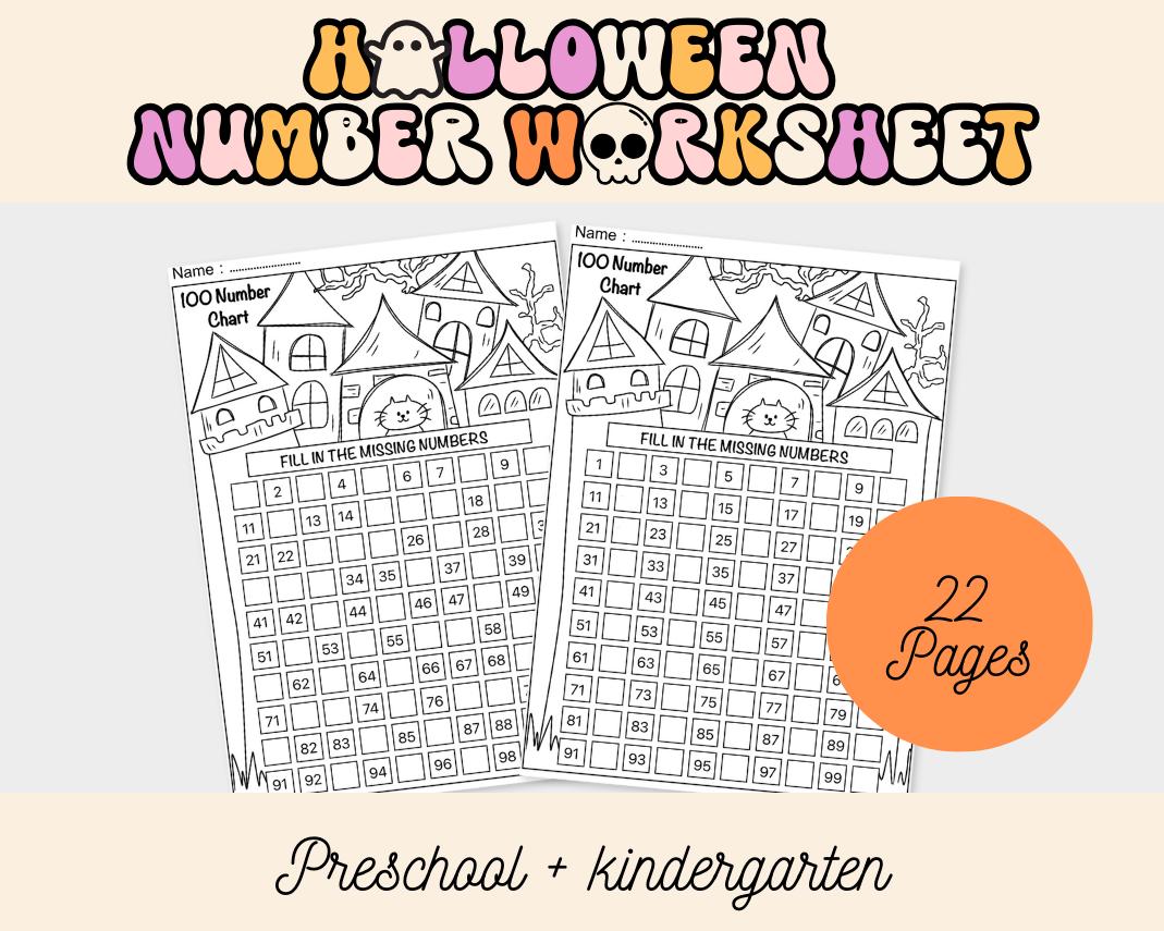 100 Number Chart Worksheet Homeschool and Preschool Printables 22-page ...