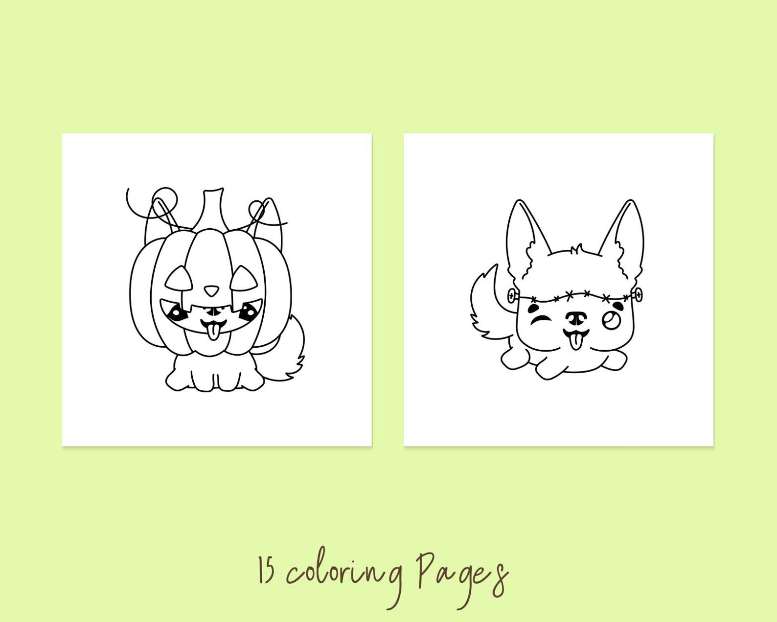 15 Cute Halloween Dog Coloring Pages for Kids Printable Coloring Pages ...