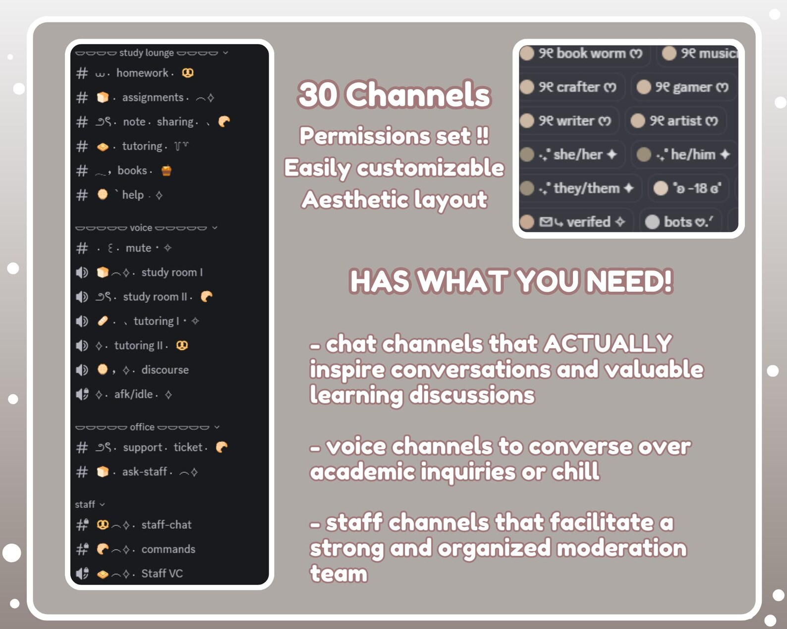 Aesthetic Discord Server Template for Students Cute Cafe Theme Discord ...