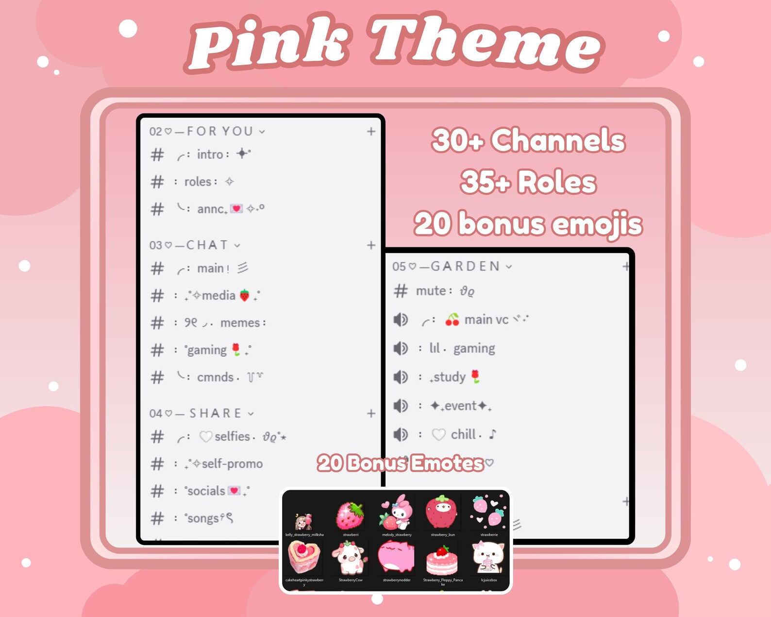 Pink Discord Server Template Cute Simple Community Discord Templates ...